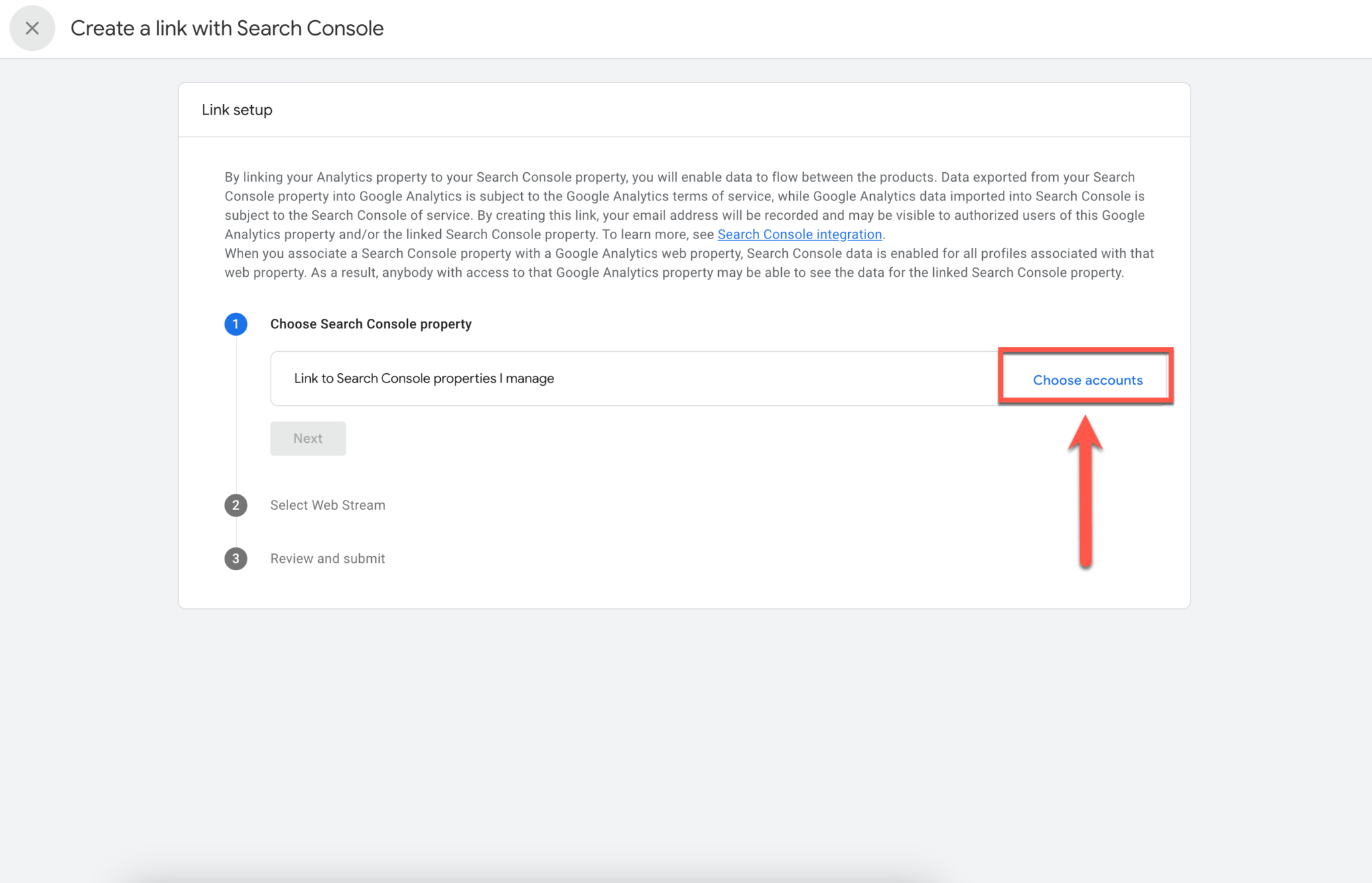 Step by Step Search Console Integration with GA4